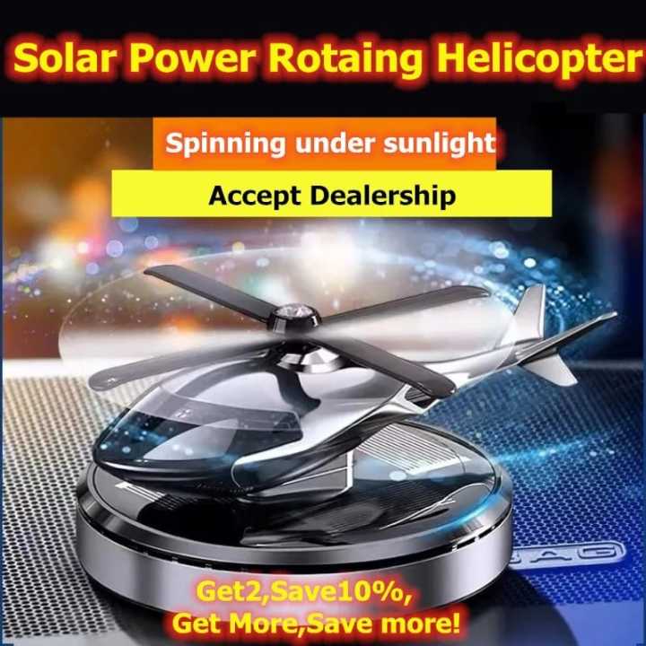 Solar Powered Helicopter Car Dashboard Airplane Ornament Airjet ...