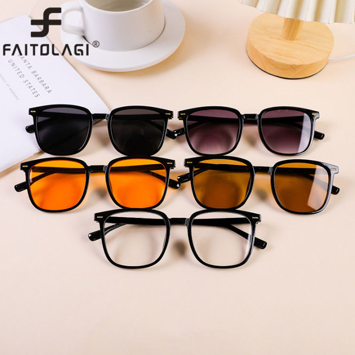 Square Sunglasses Retro Unisex Frame Eyewear Women Men Shade UV400 Sun ...