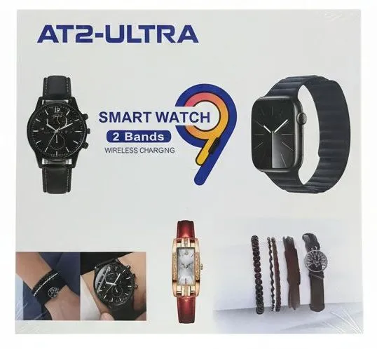 AT2-Ultra Smart Watch Combo Set – Wireless Charging | 2 Bands ...
