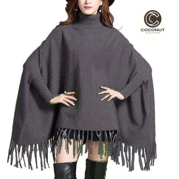 Plain Poncho Shawl Style Top Fleece Poncho For Girls Winter | Daraz.pk