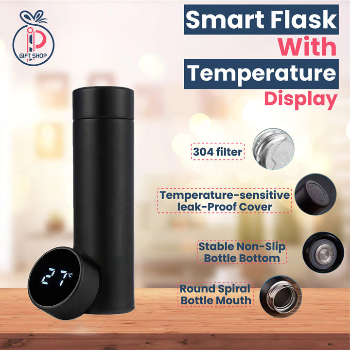 Water Bottle Smart Vacuum Insulated Flask LED Temperature Stainless ...