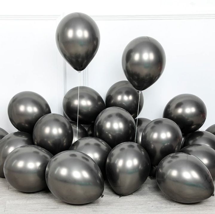 80pcs 10 inch Original Shiny Black Chrome Balloons Genuine Solid ...