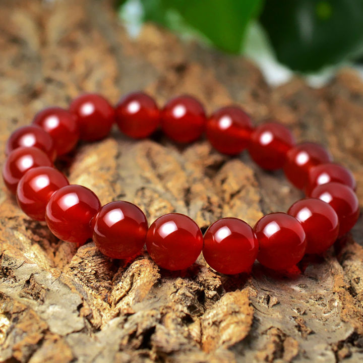 Certificate Issued 【 7A High Quality 】 Natural Red Agate Bracelet for Men and Women's Primordial ...