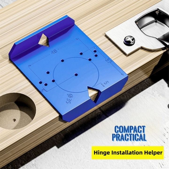 New ABS Hinge Drilling Locator Blue Practical Installation Auxiliary ...