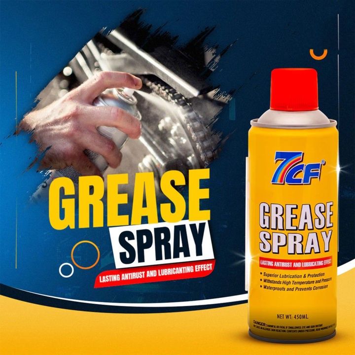 7CF Grease Spray 450ml – Heavy Duty Lubricant, High Temperature ...