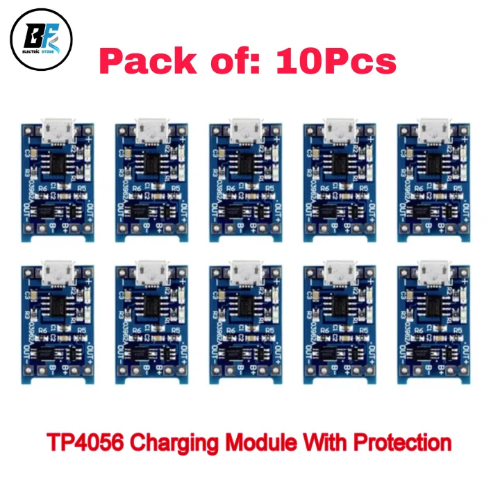 10 Pcs of TP4056 Battery Charging Module, 18650 Cell Charging Module ...