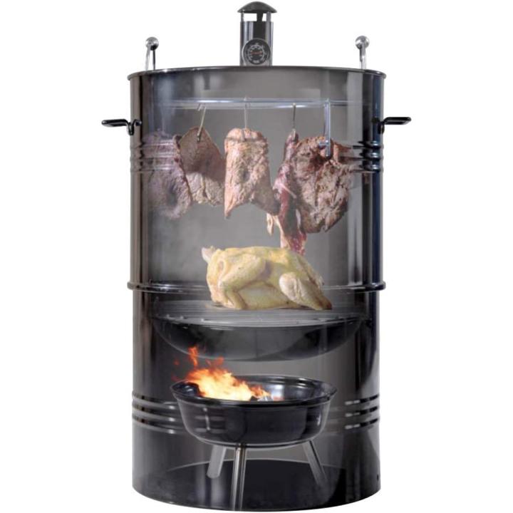 CMI Vertical BBQ Smoker Grill 18 Inch, Heavy Duty Round BBQ Grill Multi ...