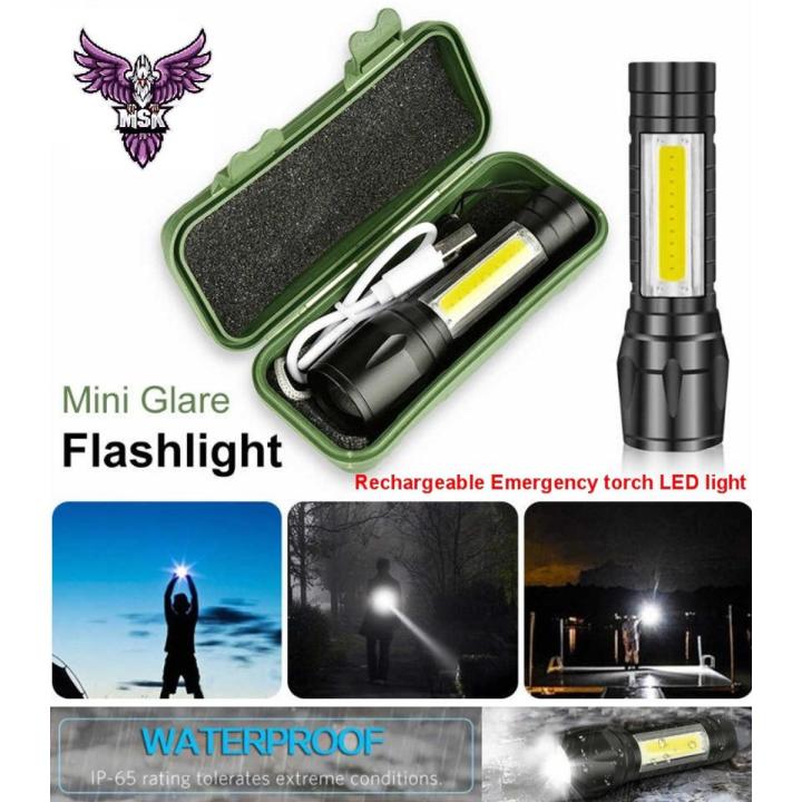 LED Emergency Flashlight COB Reader Lamp Rechargeable | Daraz.pk
