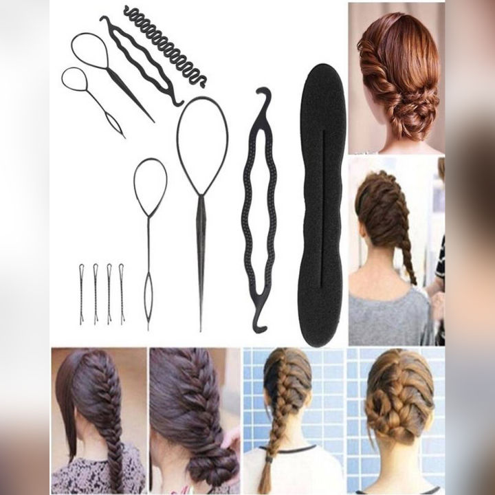 Pack Of 9 - Different Shapes Of Styling Hair Tools Curlers, Twister ...
