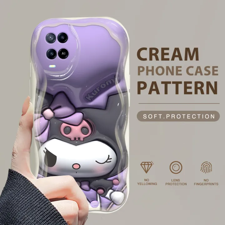 YYDS for OPPO A54 A54 2021 Back Cover Cute Kuromi Case Cream Texture ...