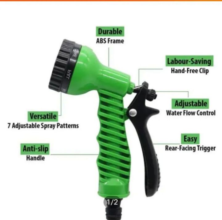 Function Garden Spray Hose Nozzle Water Sprayer Hoselock Gun With Soft ...