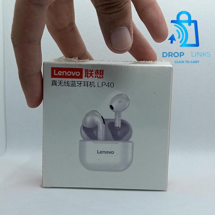 Lenovo LP-40 TWS Wireless Bluetooth Headphones BT-5.0 With Dual Stereo Bass And Touch Control ...