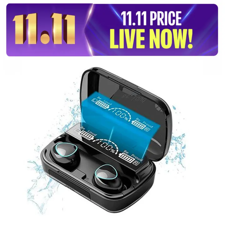 M10 Air buds Wireless Bluetooth EarBuds Stereo Earphones with Power ...