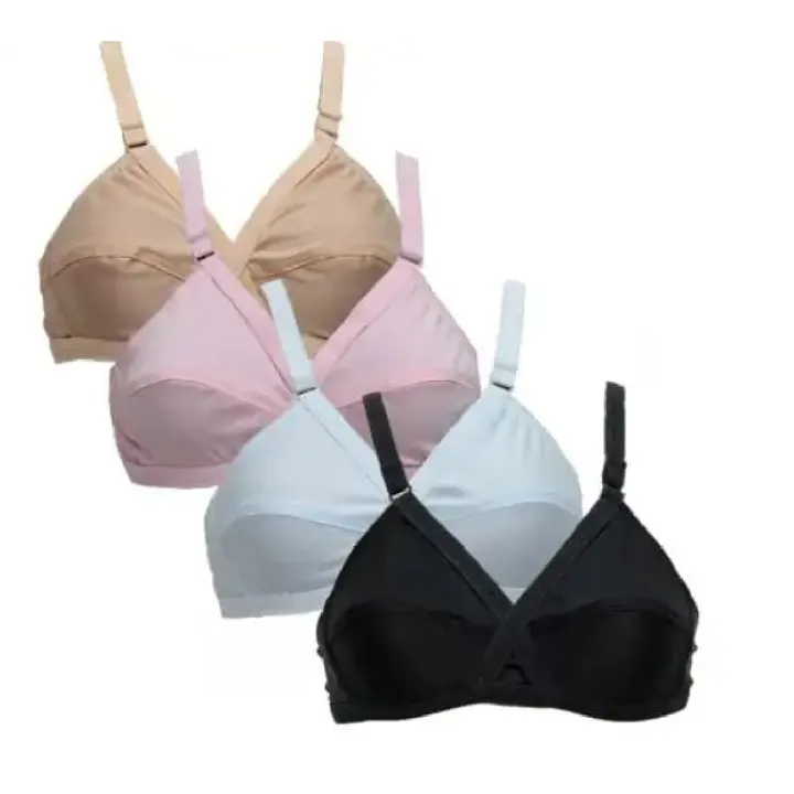 Pack of 4 Cotton Bras for Women and Girls Comfortable and Breathable ...