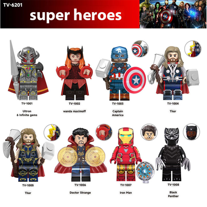 Lego Building Blocks Genie Super English Series Gems Ultron Captain ...