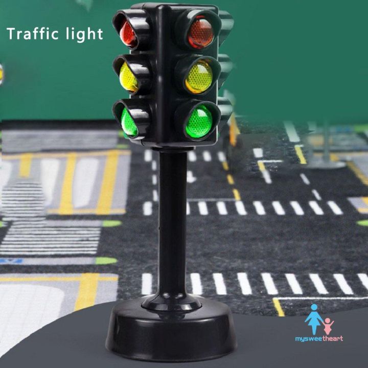 【MSH Mini Traffic Signs Road Light Block LED Children Kids Puzzle ...