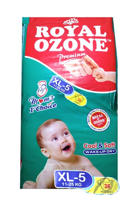 Royal Ozone Baby Diapers Size: 5 X-L 36 Diapers (easy use for babies ...