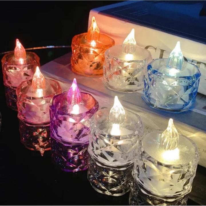4 Pcs Crystal LED Flameless Candles Decoration LED Candles | Daraz.pk