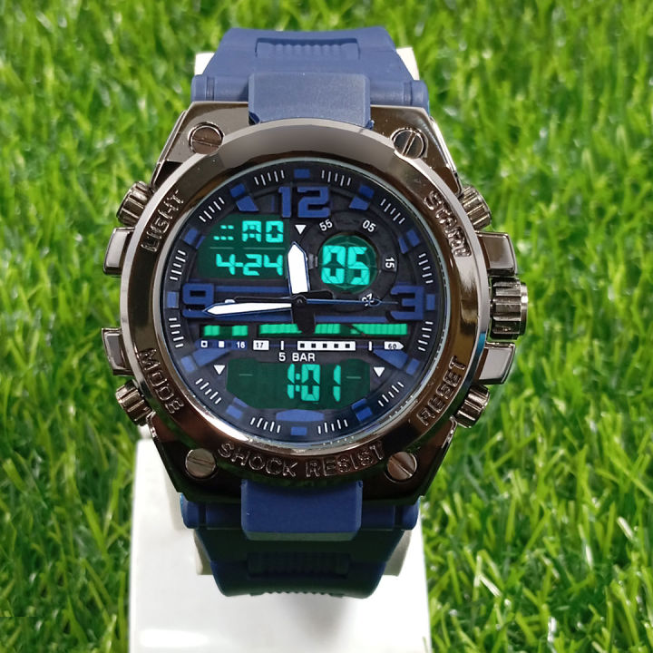 GSTW-300 Metallic Dial Dual Display Sports Watch for Men 20 BAR Water ...