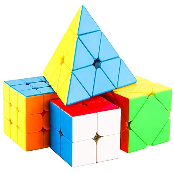 Combo Set of 4 Rubik Cubes (2x2x2, 3x3x3, Pyramid and Skewb) - Smooth ...