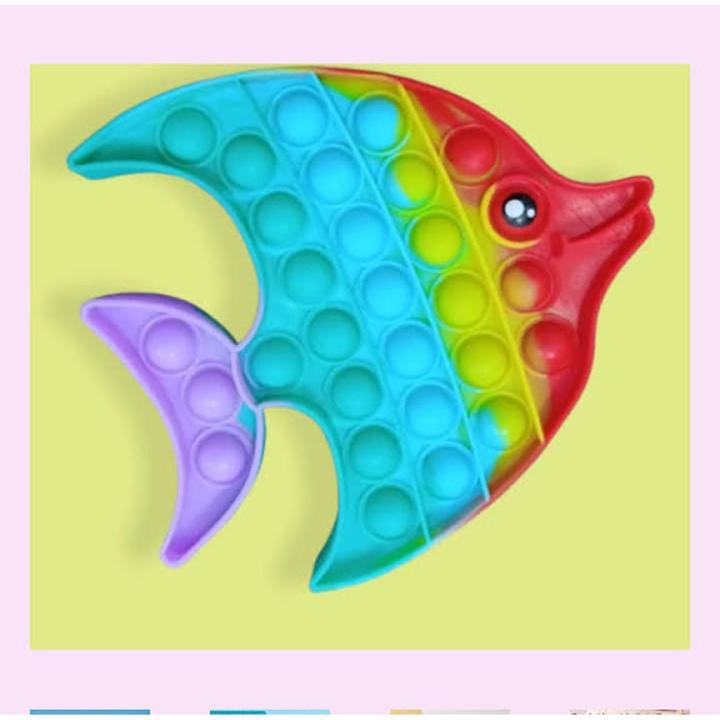 Rainbow Fish Pop It Fidget Simple Dimple Anti Stress Toy | Daraz.pk