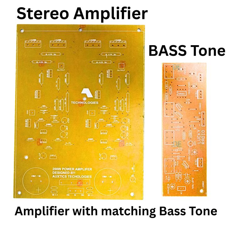 200W Amplifier Bare PCB Board with Bass Tone Pre Amplifier PCB – DIY ...