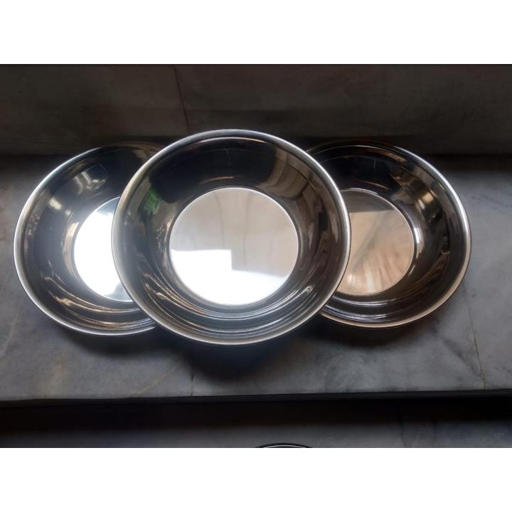 3 Pcs Heavy Round Parate Stainless Steel Salan Plates 8.10 inches Rust ...