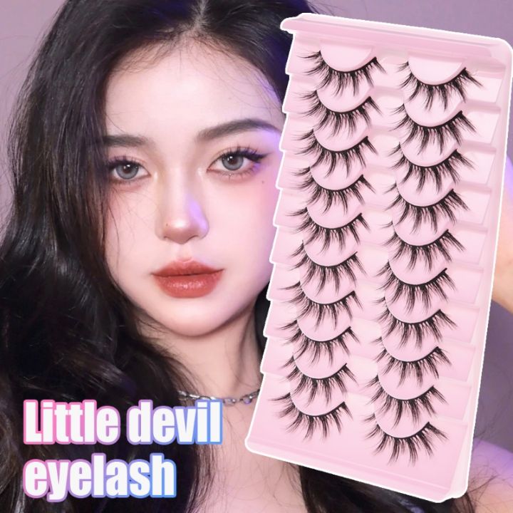 10 Pairs Little Devil False Eyelashes Manga Lashes 3D Artificial Fiber ... 10 Pairs Little Devil False Eyelashes Manga Lashes 3D Artificial Fiber ...