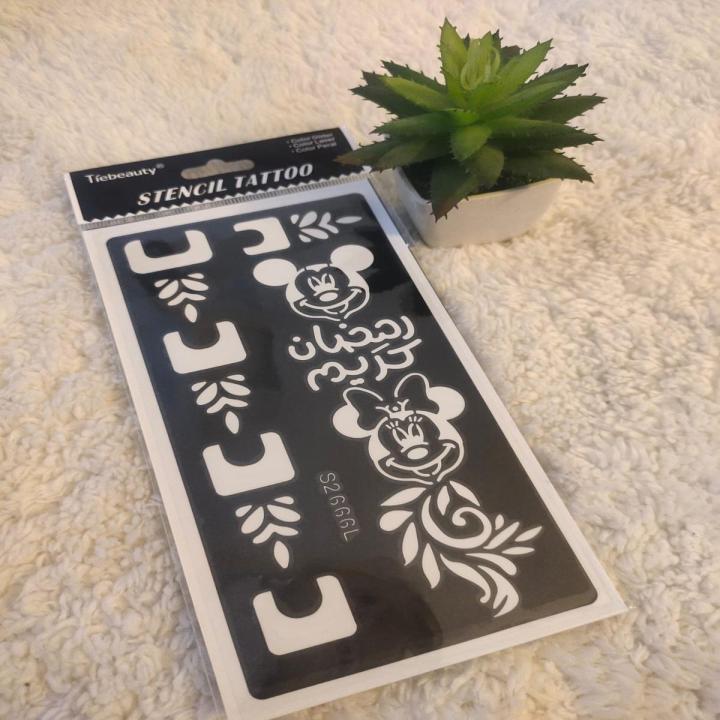 kids Henna Mehendi Stickers Tattoos Stencils Reuseable Face Painting ...