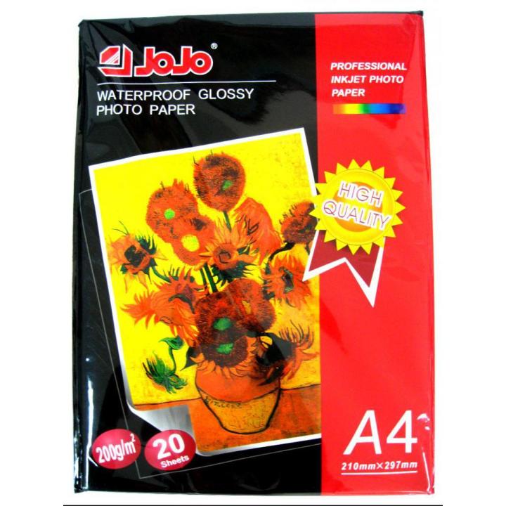 Jojo A4 Size Waterproof Glossy Photo Paper Inkjet-200g 20 sheets | Daraz.pk