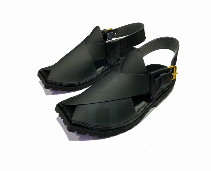 Peshawari chappal for men pure leather-(Vibram Sole-1 inch sole-Matte ...