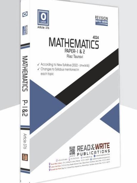 Math O Level Paper 1 & 2 Revision Notes Art #376 | Daraz.pk