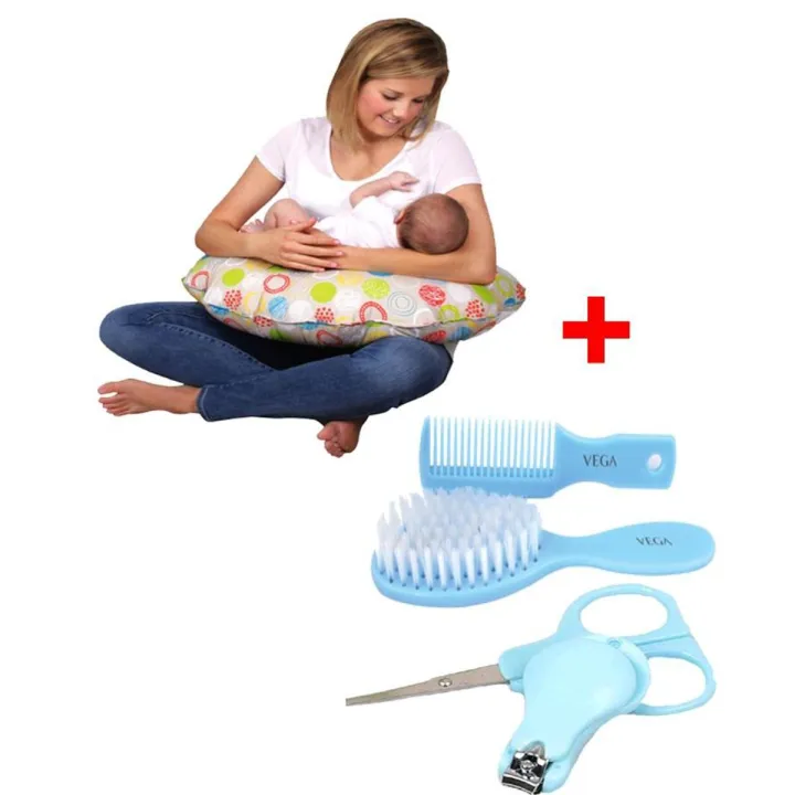 Pack Of 2 Multi Function Feeding Nursing Pillow With Nail Cutter & Comb ...