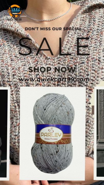 "Parley Wool Yarn: 100% Acrylic, 70-80 Grams Each, Perfect for Knitting ...