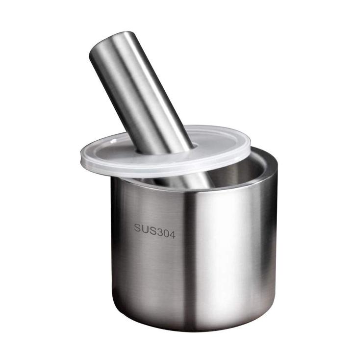 Mortar Pestle Set Stainless Steel Anti-Rust Spice Pestles MANUAL GARLIC ...