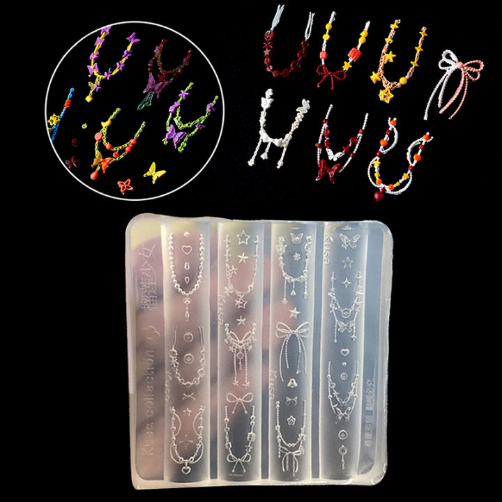 Cartoon Silicone Nail Bead Chains Carving Bow Mold Nail Decorations ...