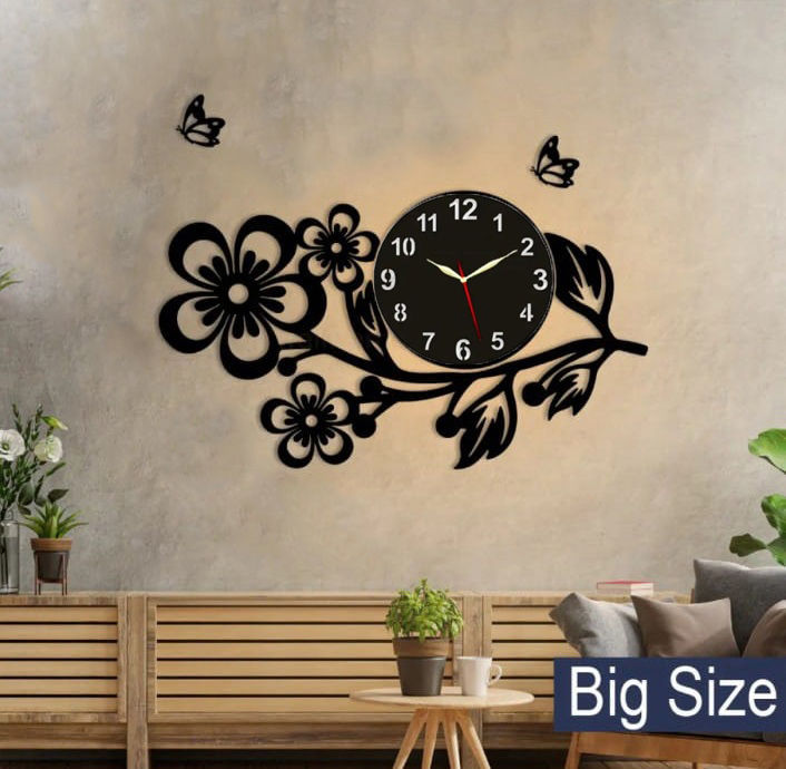 Flower Clock Wall Clock Wooden Clock Wall New 3D DIY Wall Clocks for ...