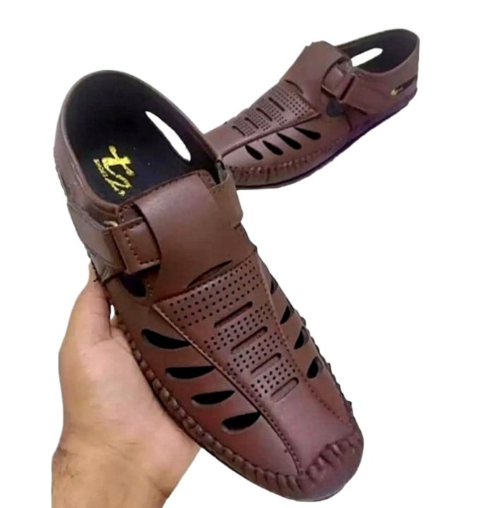 WalknStyle - Stylish Roman Brown Synthetic Leather Covered Driving And ...