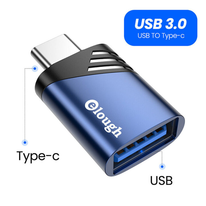 Elough USB Male to USB Type C Female Cable OTG Adapter Converter ...