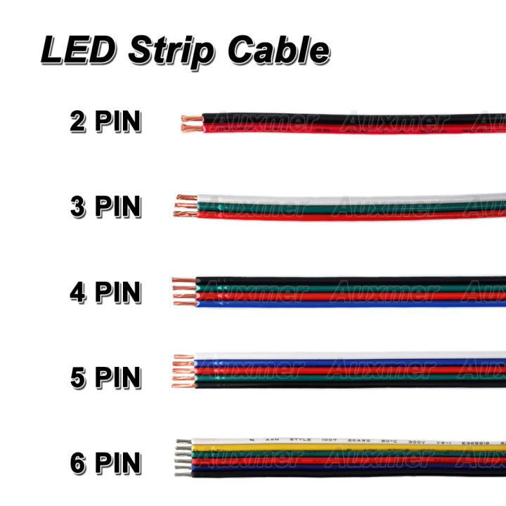 2pin 3pin 4pin 5pin 6pin Led Cable 20awg 18awg 16awg Electric Wire For ...