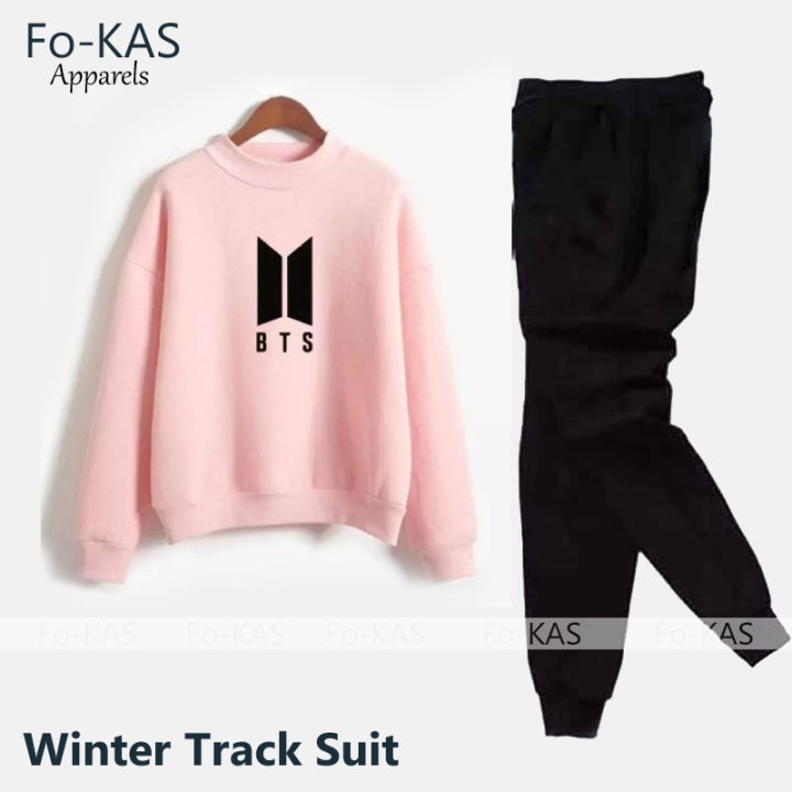 BTS Printed Soft Fabric Sweat Shirt & Trouser for Winter Elegant ...