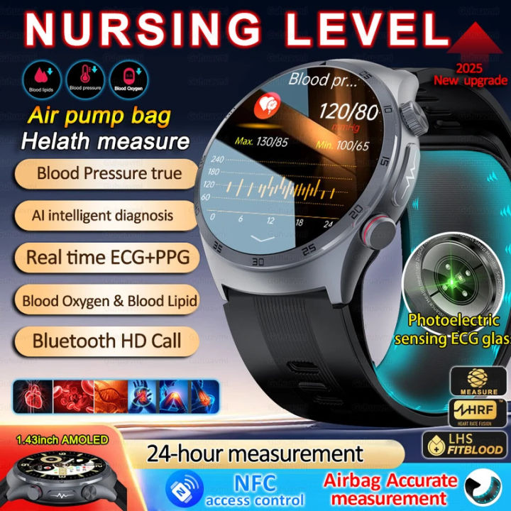 Airbag Type Blood Pressure Smart Watches Blood Oxygen Sport Call Health ...