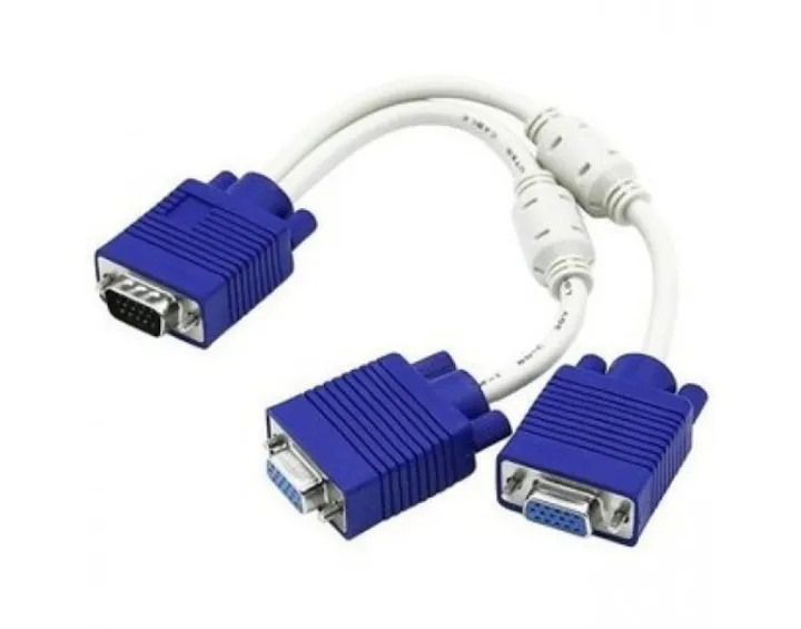 VGA Y Cable (1 Male VGA to 2 Female VGA Ports) - VGA Splitter Cable ...