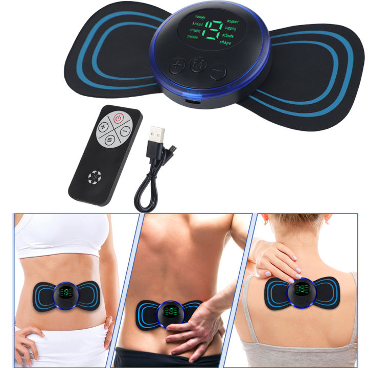 LCD Display EMS Neck Stretcher Electric Massager Cervical Massage Patch ...
