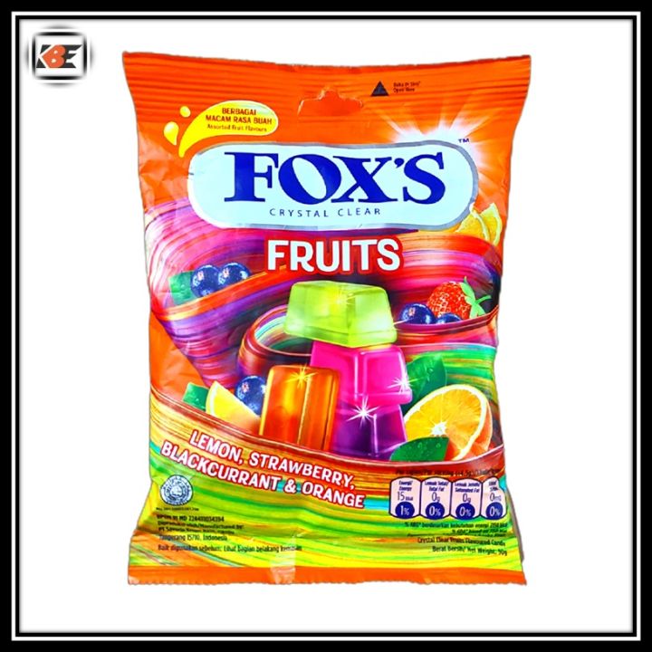 Fox’s Crystal Clear Candy Fruits Flavored (Full Pack) 90gm Imported Candy | Daraz.pk