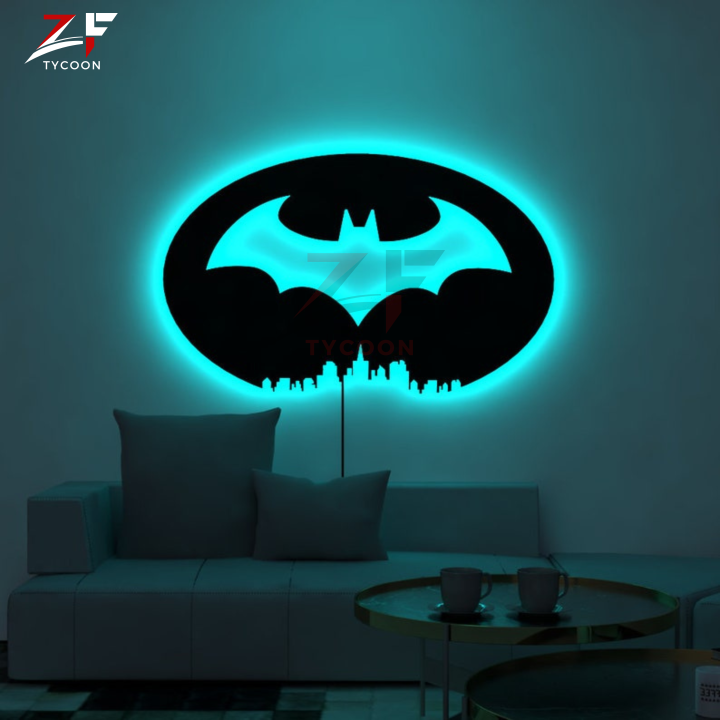 ZF Bat Gotham Inspired LED Wall Decor - Chic Silhouette Design for ...