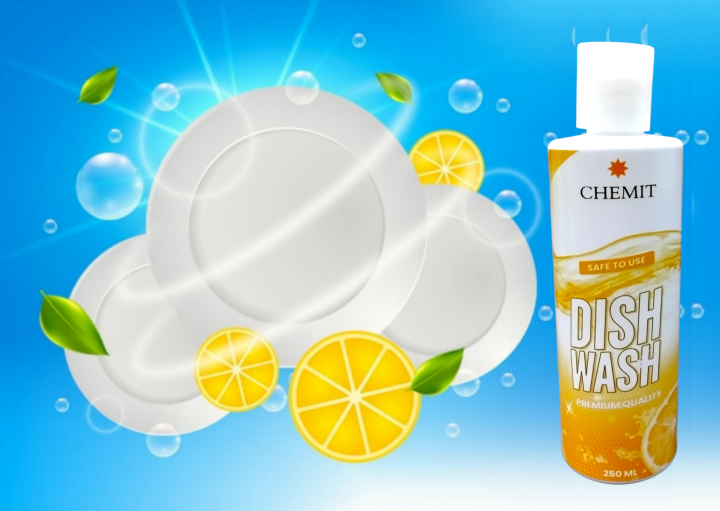 Chemit Dish Wash 250ml Dish Wash Liquid - 3X Extra Power for Sparkling ...