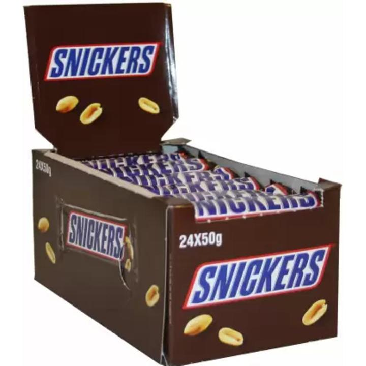 Snickers Chocolate Box, Caramel, Peanuts and Nougat Bars, 20 Bars of ...