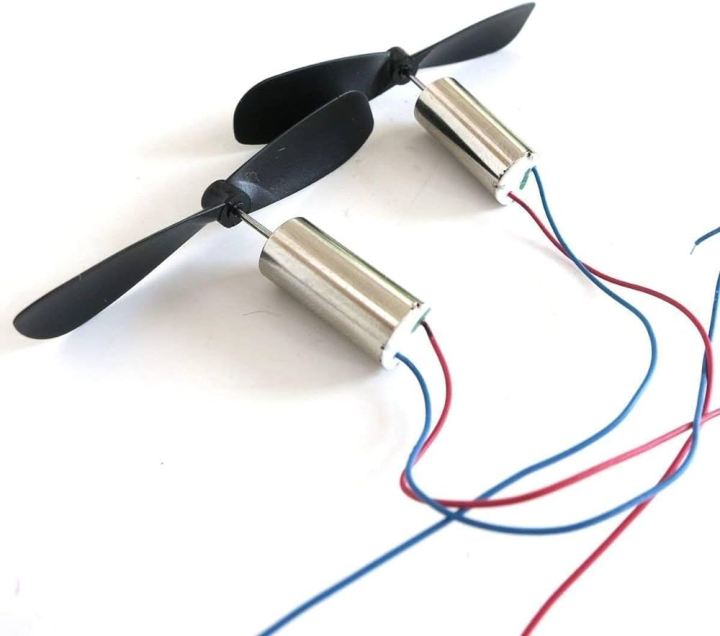 Pair of 3.7V DC small motor with propellers quad copter 716 motor ...