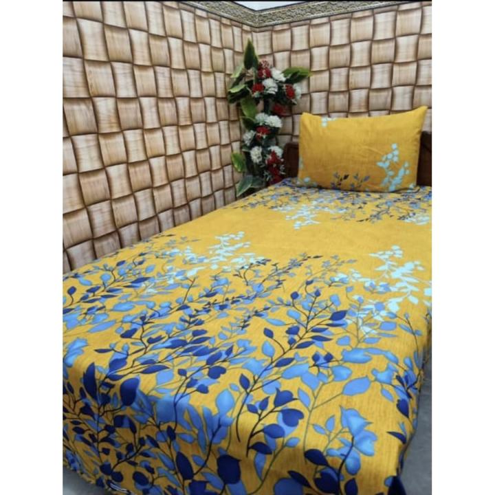Single BedSheet 3D-Crystal Cotton Printed Bed Sheet / Charpai Set - 1 ...